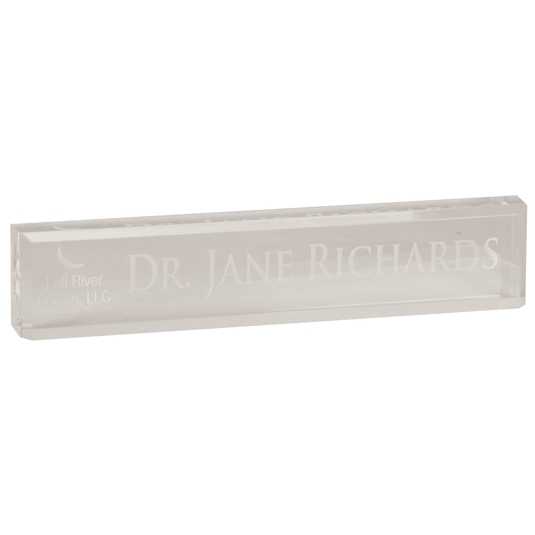 Clear Acrylic Desk Wedge – Coastal Engraving and Sign Company